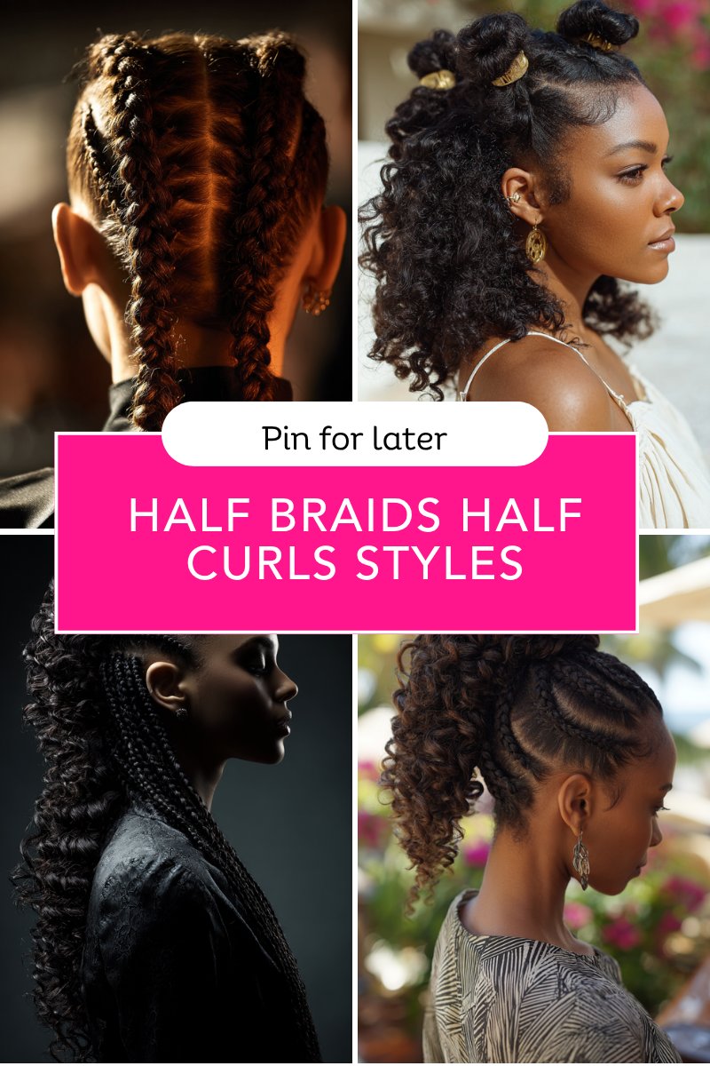 16 Stunning Half Braids Half Curls Styles for Natural Hair